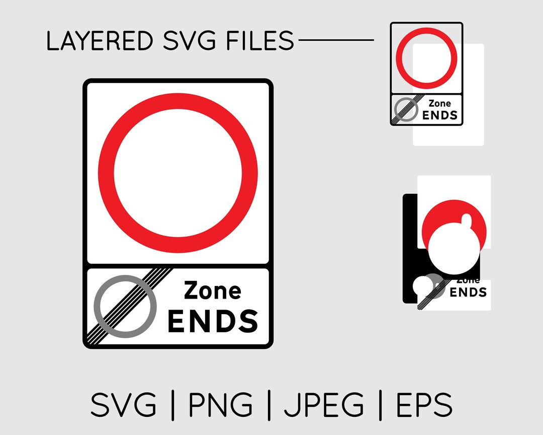 Uk Blank Speed Limit Sign | SVG PNG EPS Dxf Instant Digital Download ...