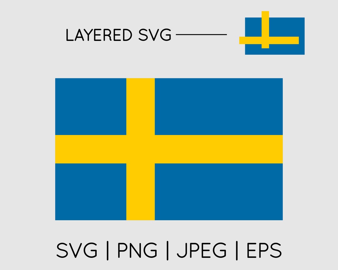 Sweden Flag | SVG EPS PNG Instant Digital Download Clipart Vector ...