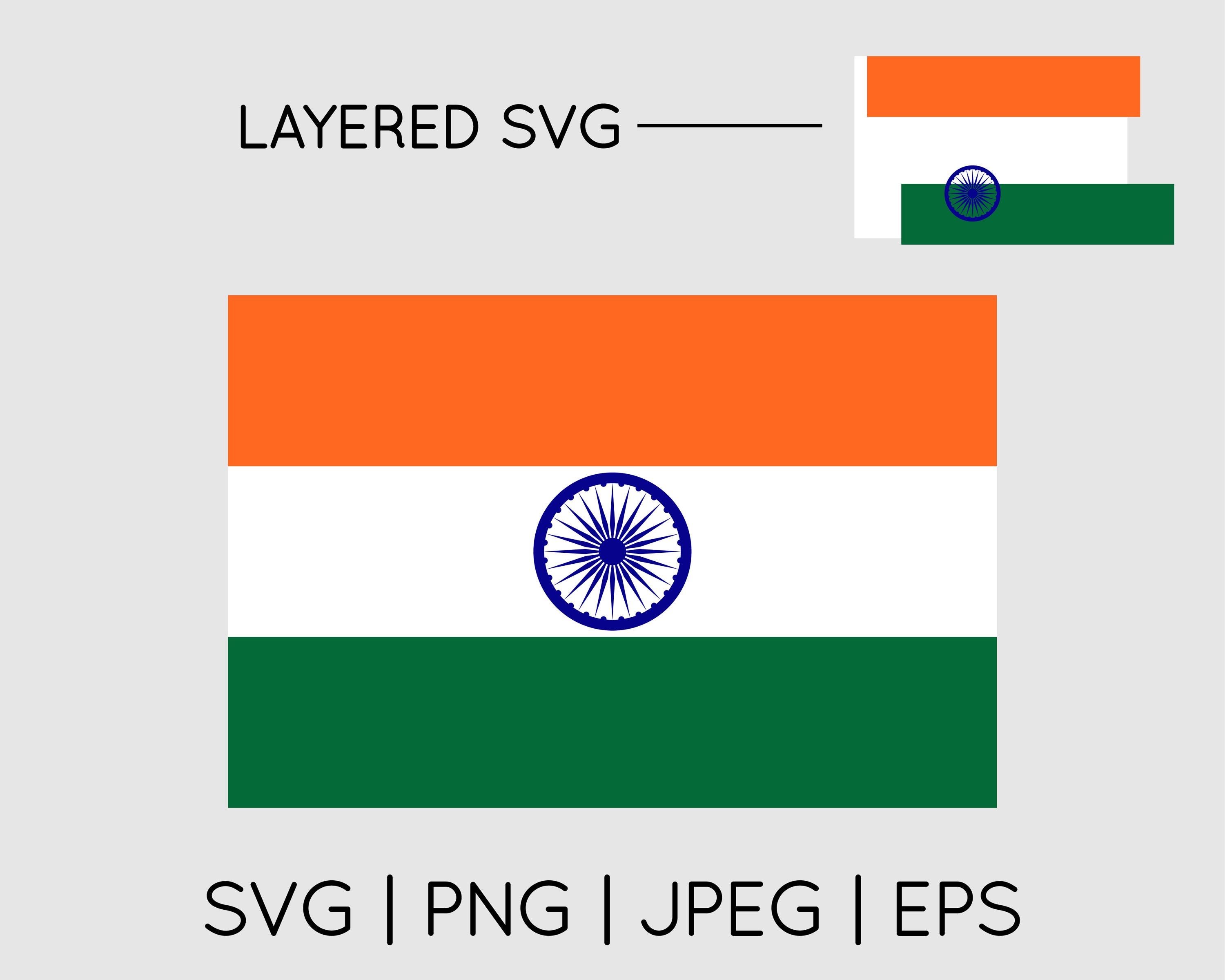 India Flag | SVG EPS PNG Jpeg Instant Digital Download Clipart Vector ...