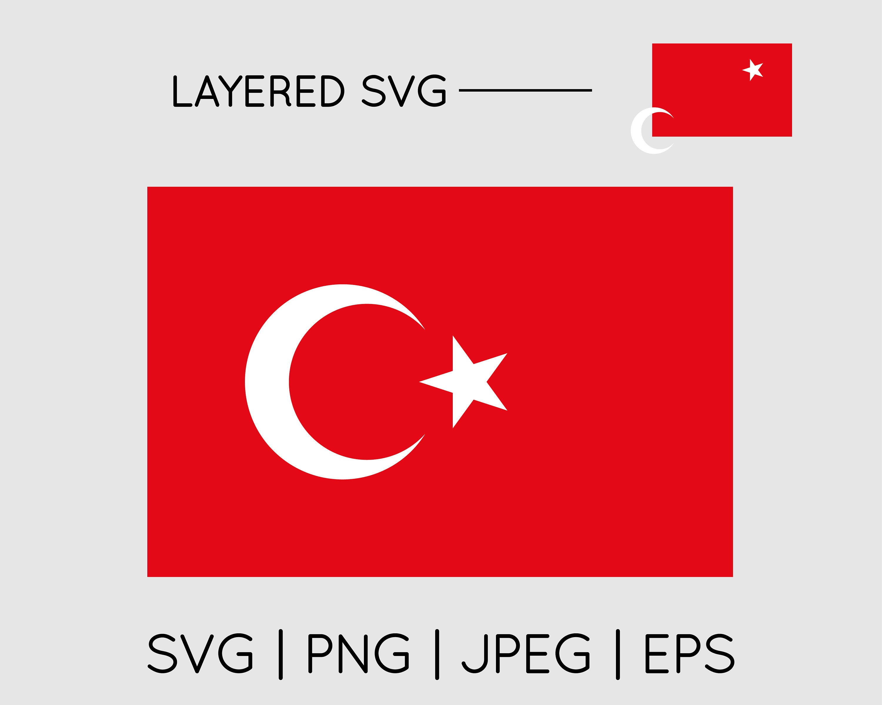 Turkey Flag | SVG EPS PNG Instant Digital Download Clipart Vector ...