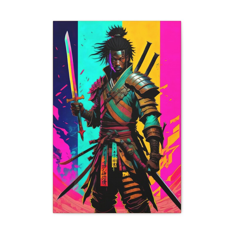 Colorful Afro Samurai Canvas Art Yasuke Vibrant and Striking Wall Decor ...