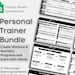 Personal Trainer Workout Tracker Template Printable Exercise Planner ...