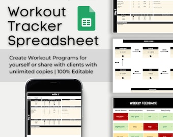 Workout Planner Google Sheets Spreadsheet for Personal Trainers ...