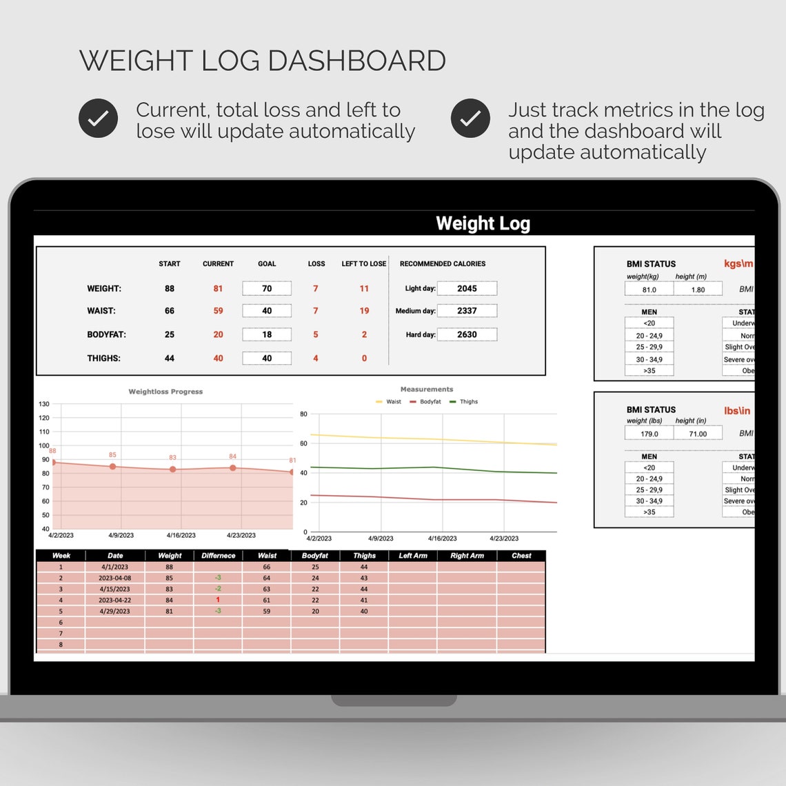 Personal Trainer Weight Loss Tracker Spreadsheet Google Sheets ...