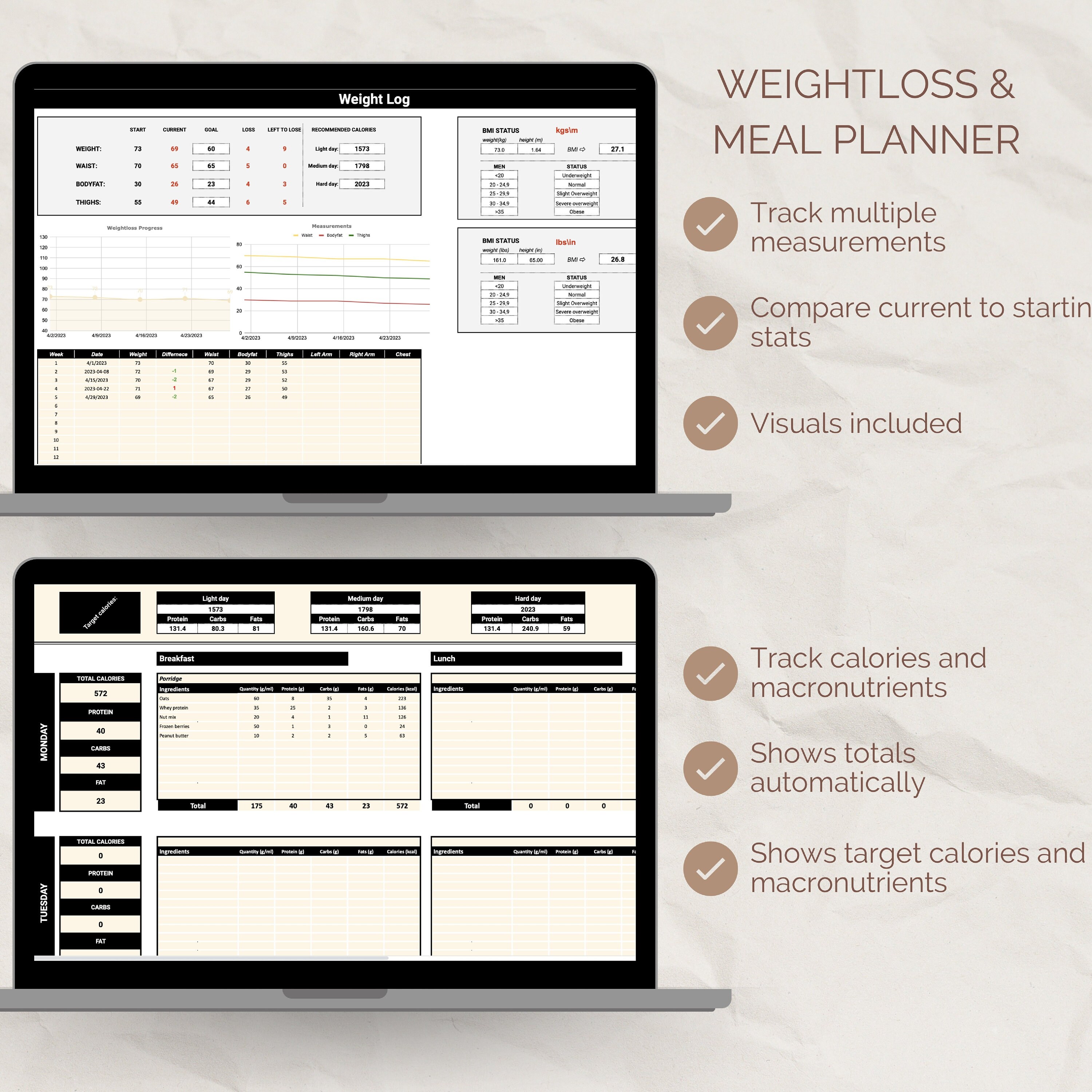 Personal Trainer Workout and Nutrition Spreadsheet for Google Sheets ...