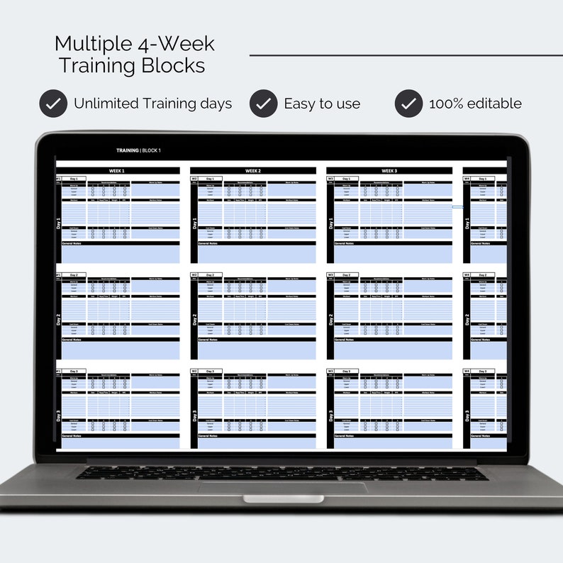 Workout Tracker Google Sheets Spreadsheet Digital Template - Etsy