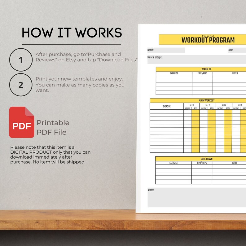 Personal Trainer Workout Tracker Template Printable Exercise Planner ...