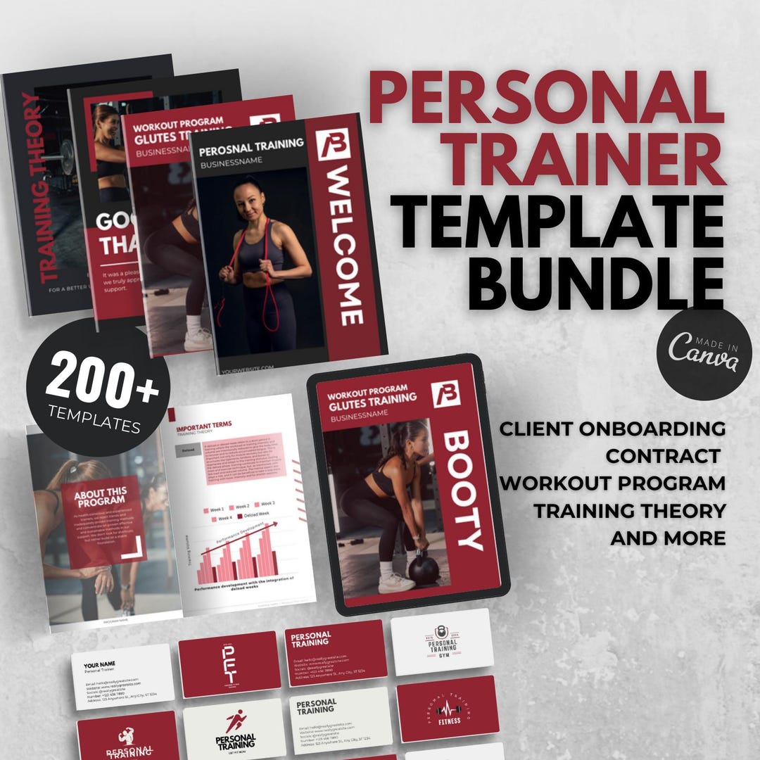 Personal Trainer Template Editable With Canva, Fitness Coaching ...