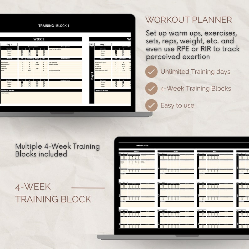 Personal Trainer Workout and Nutrition Spreadsheet for Google Sheets ...
