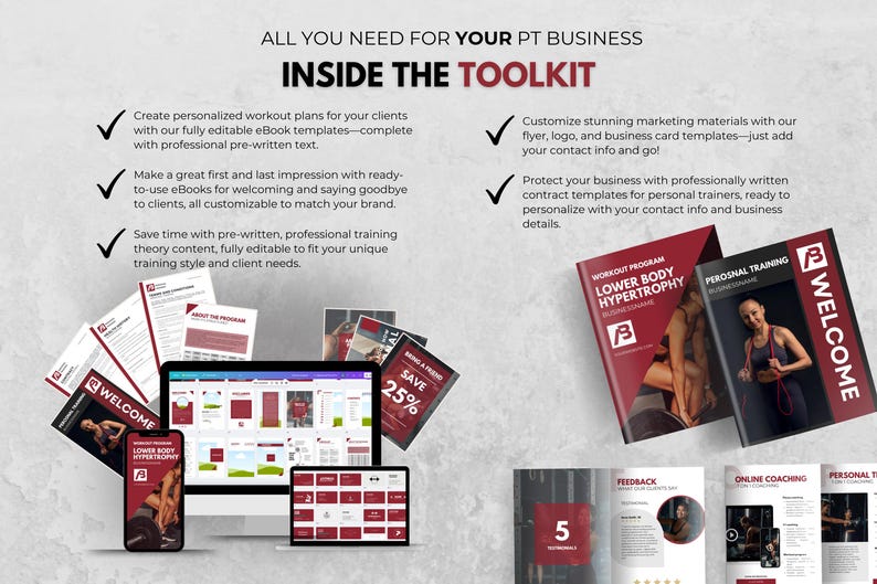Personal Trainer Template Editable With Canva, Fitness Coaching Business Tools, Workout Program ...