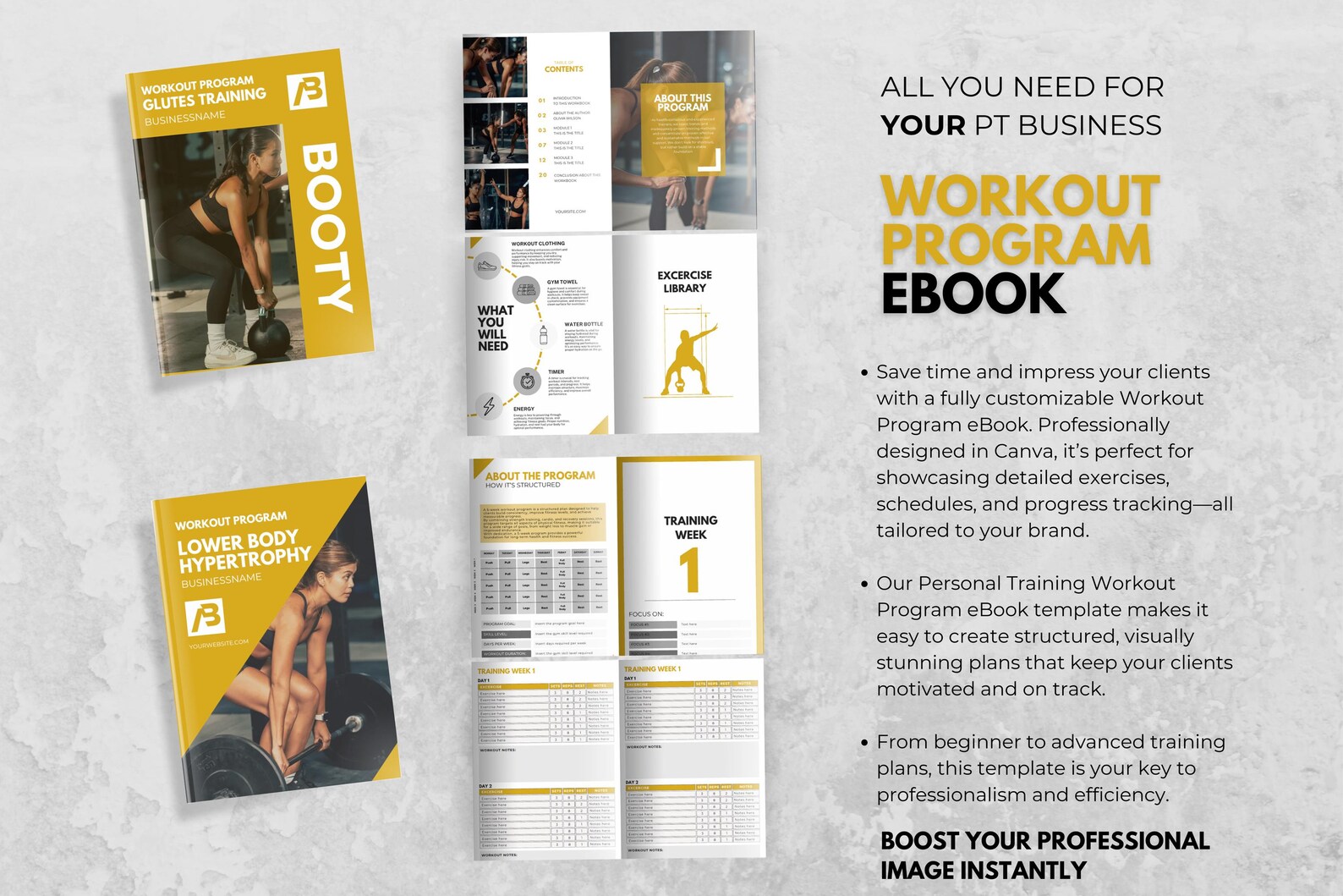 Personal Trainer Template Editable With Canva, Fitness Coaching ...