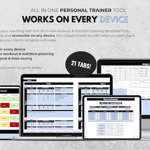 Personal Trainer Workout and Nutrition Spreadsheet for Google Sheets ...