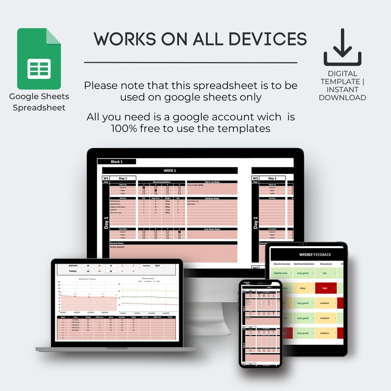 Personal Trainer Workout and Nutrition Spreadsheet for Google - Etsy