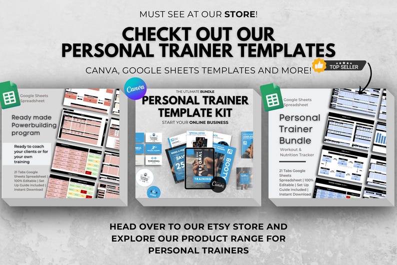 Customizable Workout Program Canva Template – Personal Trainer Fitness ...