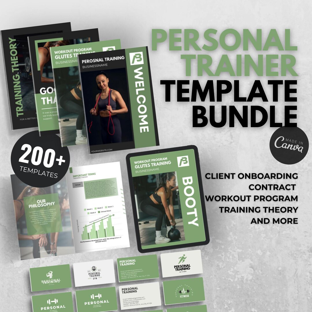 Fitness Coaching Templates for Canva, Editable Workout Program Template ...