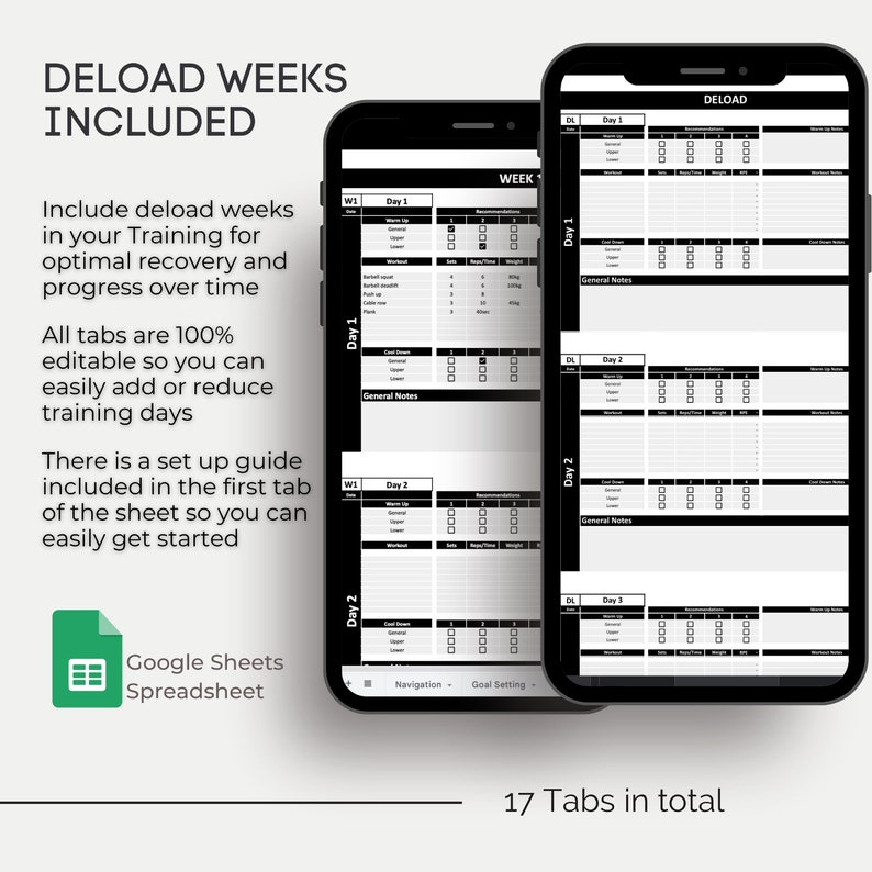 Workout Planner Google Sheets Spreadsheet for Personal Trainers ...