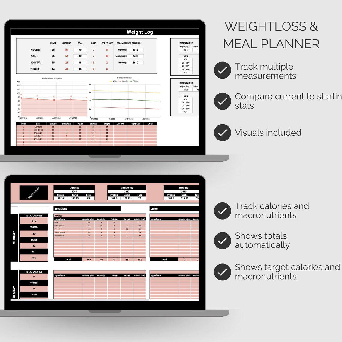 Personal Trainer Weight Loss Tracker Spreadsheet Google Sheets ...