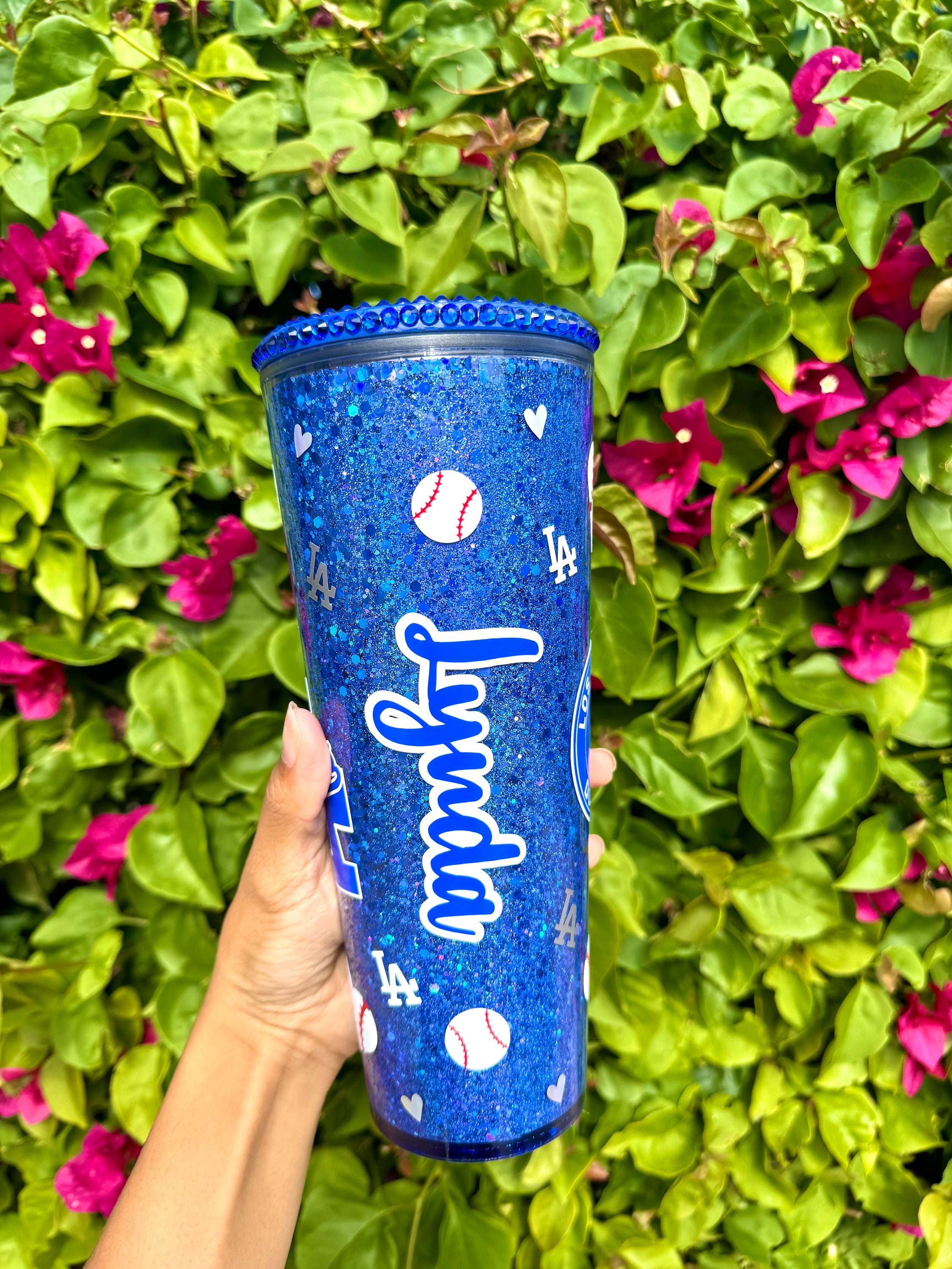 Dodgers Baseball Glitter Tumbler - Etsy