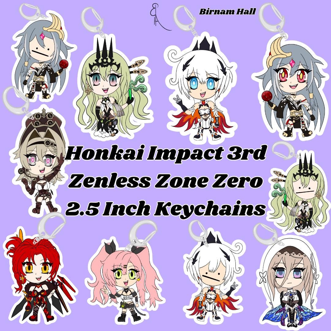 Hi3rd and ZZZ Acrylic Keychains Honkai Impact 3rd Zenless Zone Zero ...
