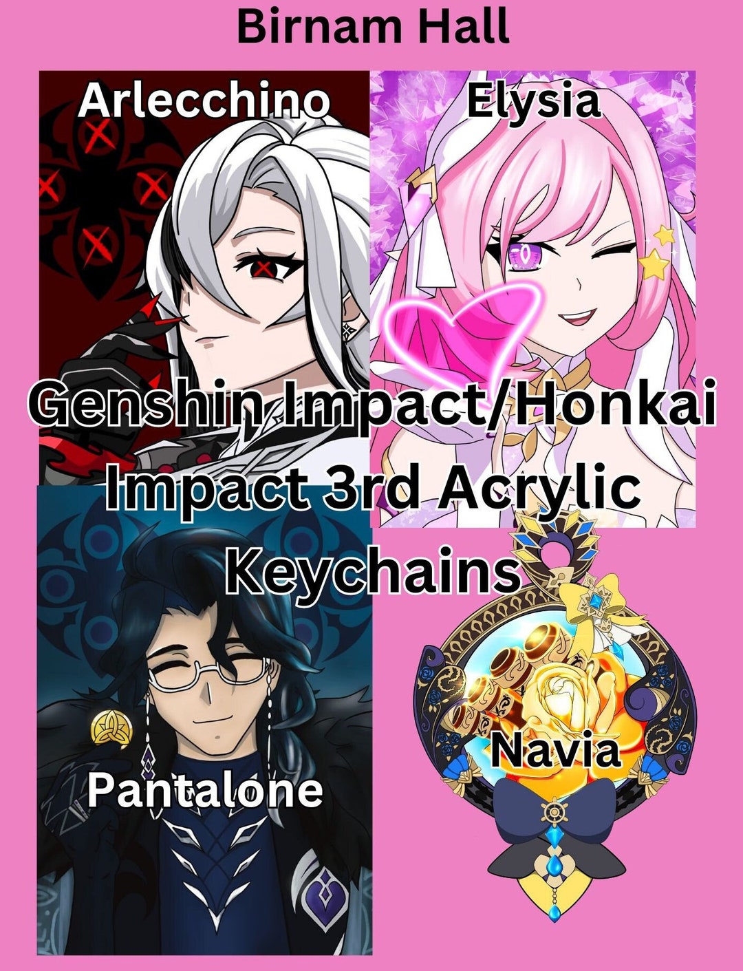 Genshin Impact, Honkai Impact 3rd Inspired Acrylic Keychain ...