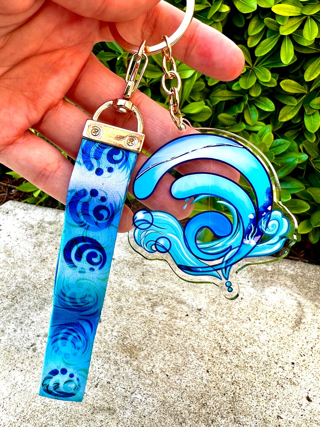 Genshin Inspired Elemental Keychain Lanyards - Etsy
