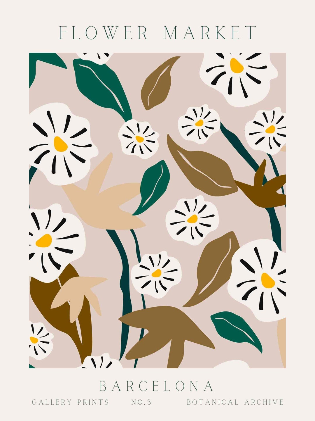 Flowers, Exhibition Poster, Flower Market, Fine Wall Art, Graphic Art ...