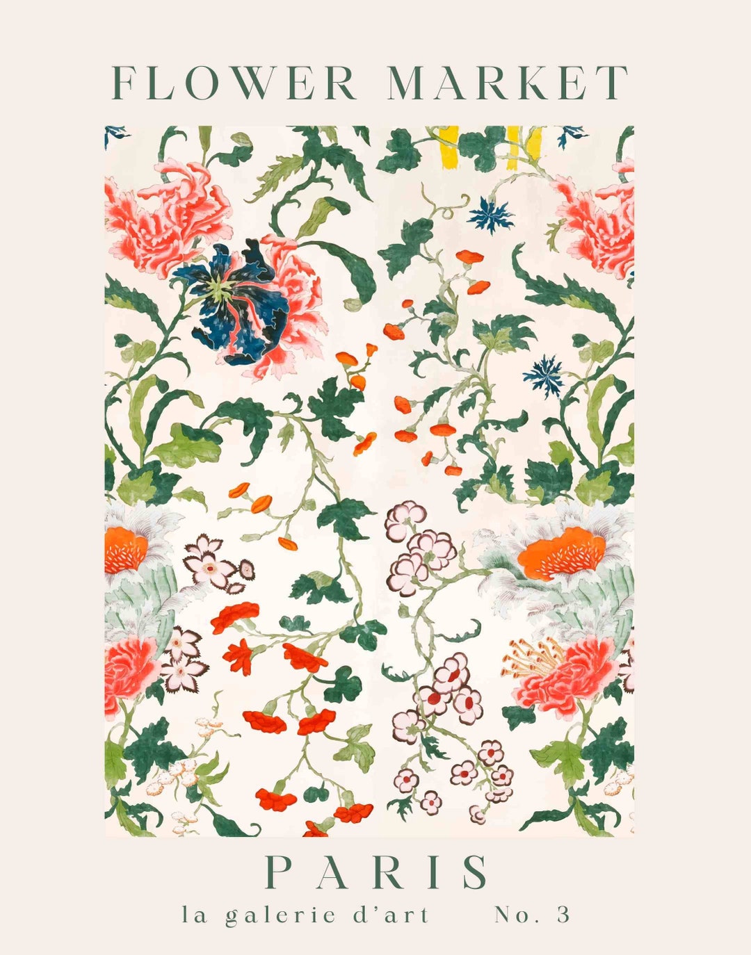 Flowers, Exhibition Poster, Flower Market, Fine Wall Art, Graphic Art ...