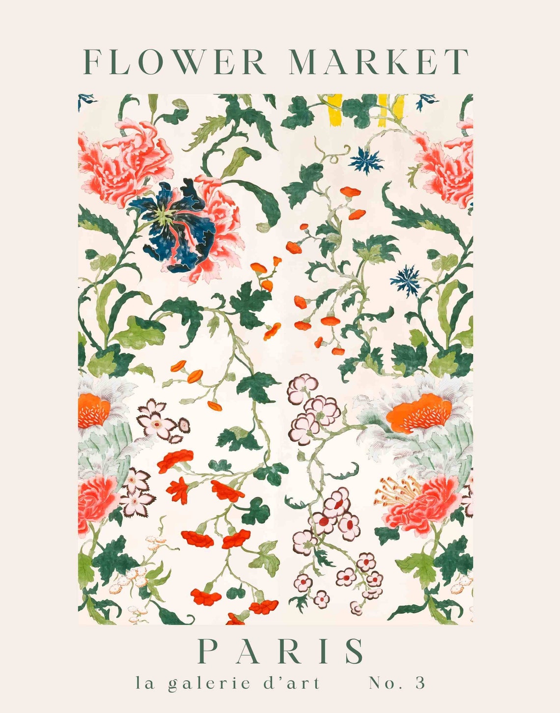 Flowers, Exhibition Poster, Flower Market, Fine Wall Art, Graphic Art ...