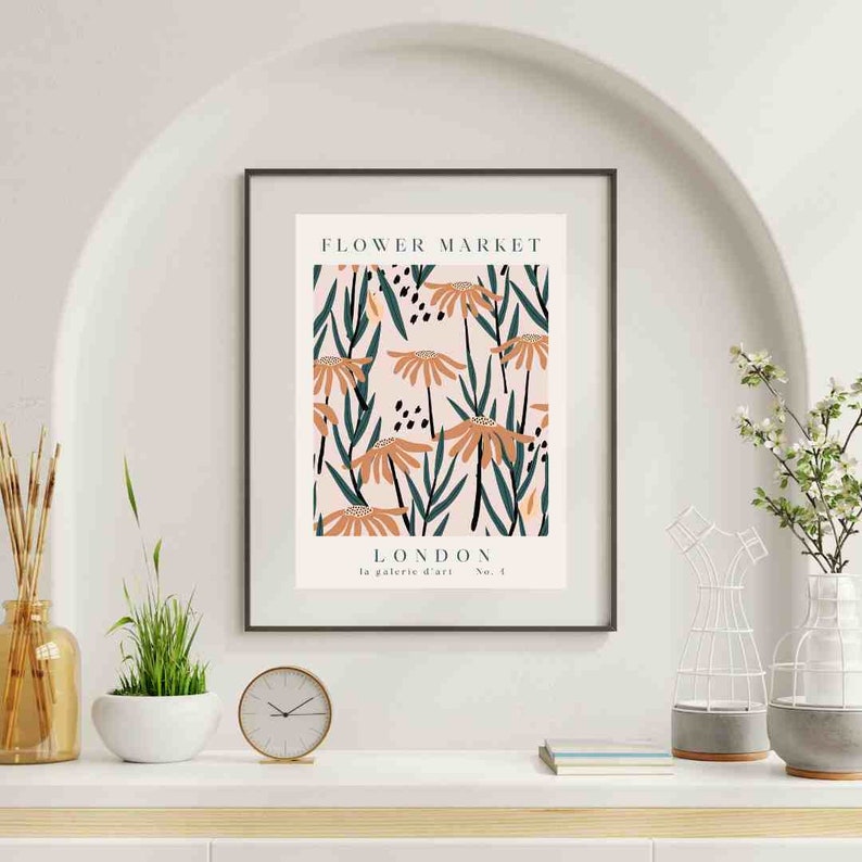 Flowers, Exhibition Poster, Flower Market, Fine Wall Art, Graphic Art ...