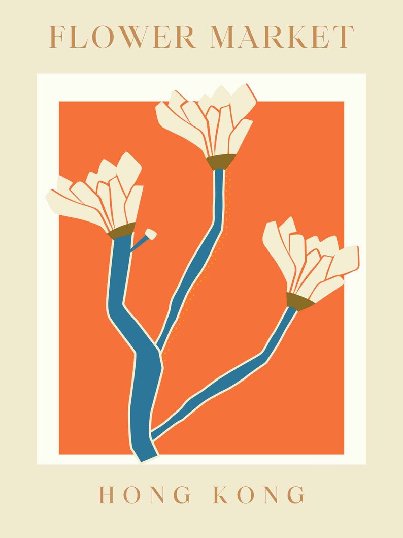 Flowers, Exhibition Poster, Flower Market, Fine Wall Art, Graphic Art ...