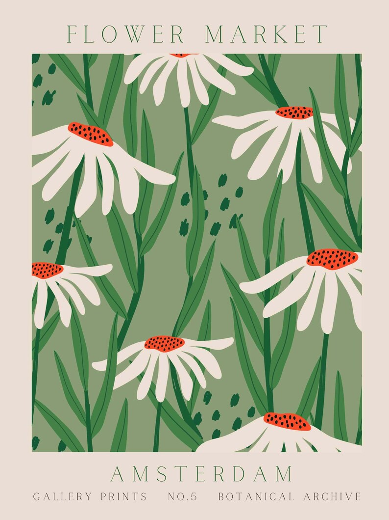 Flowers, Exhibition Poster, Flower Market, Fine Wall Art, Graphic Art ...