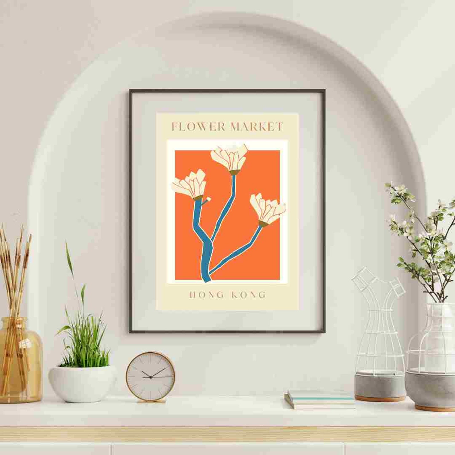 Flowers, Exhibition Poster, Flower Market, Fine Wall Art, Graphic Art ...