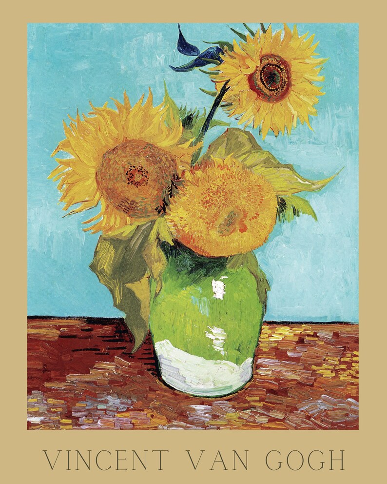 Van Gogh Art Print, Exhibition Poster, Fine Wall Art, Sunflowers, Art ...