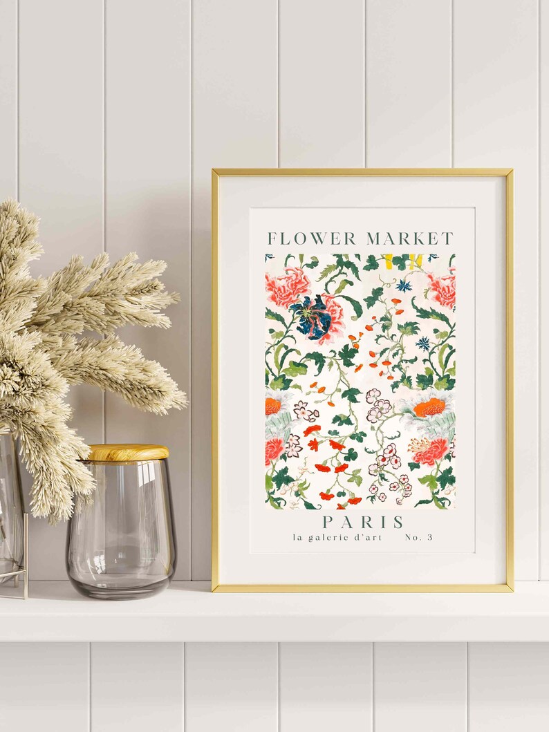 Flowers, Exhibition Poster, Flower Market, Fine Wall Art, Graphic Art ...
