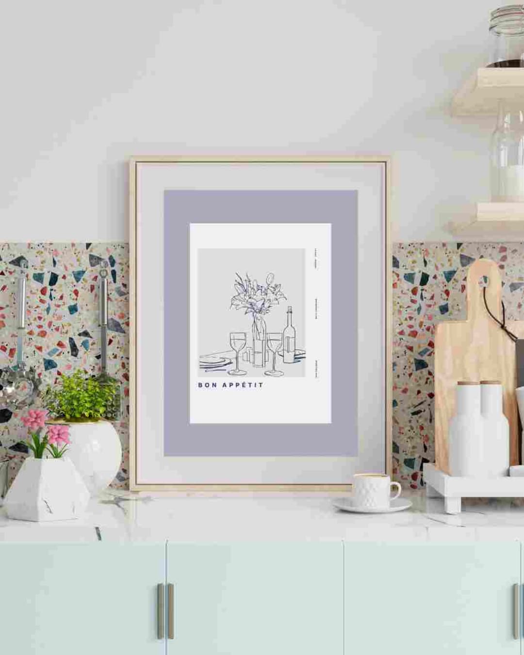 Kitchen Art, Poster, Printable Wall Art, Wine, Dining, Bon Appetit ...