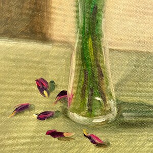 Falling, Wilted Flowers. Still Life original Unique Art Alla Prima ...