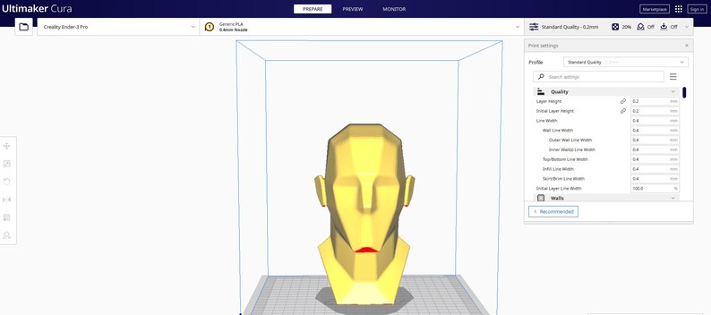 Male Planes of Head STL Files for 3D Print - Etsy