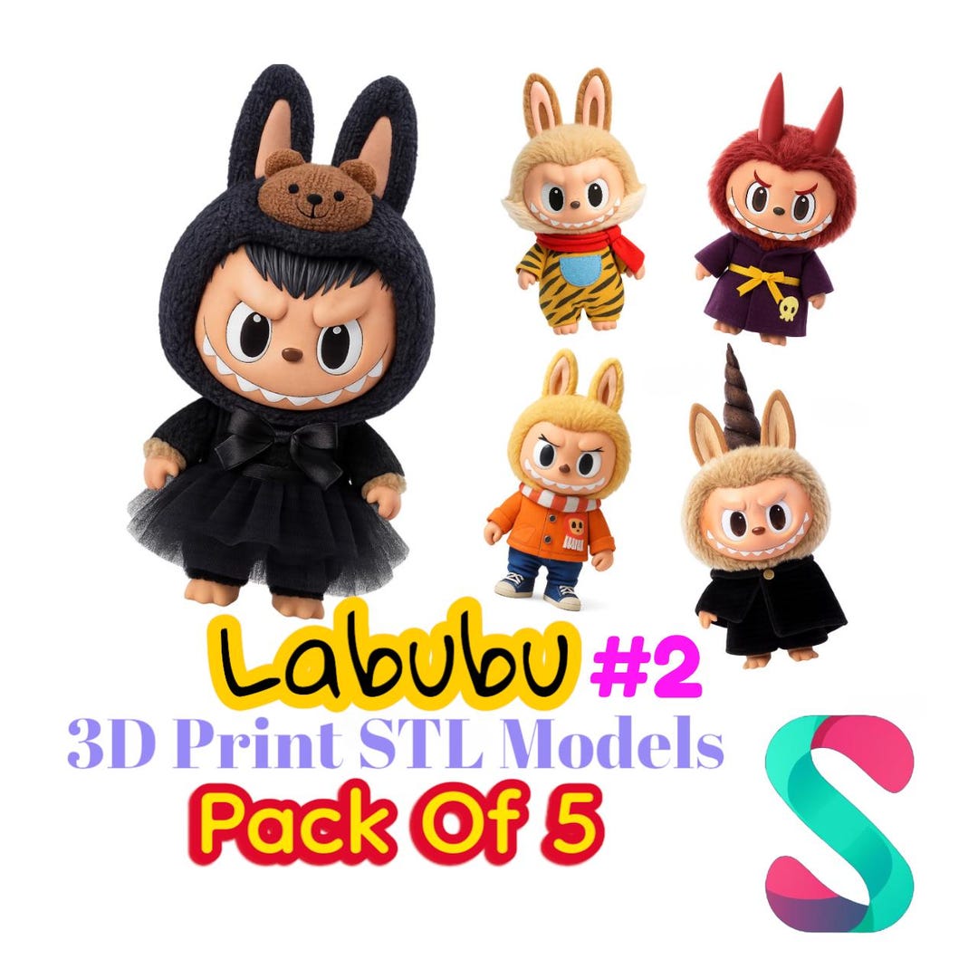 Labubu Pack #2 – 5-model Set of 3D Printable STL Files (digital ...