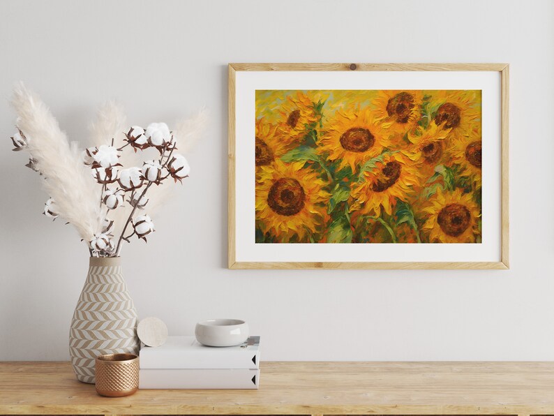 Digital Download, Van Gogh Inspired Sunflower Field, Home Decor, Up ...