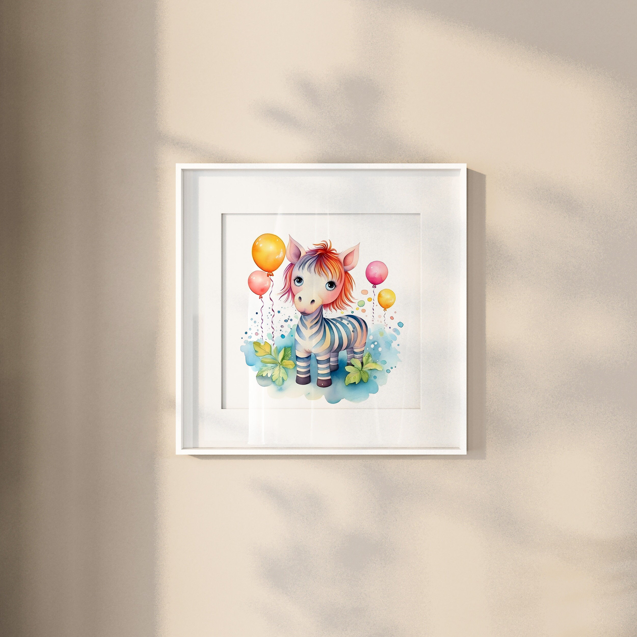 Zebra Doodles: Cute Kawaii Zebra Watercolor Printable Digital Download ...