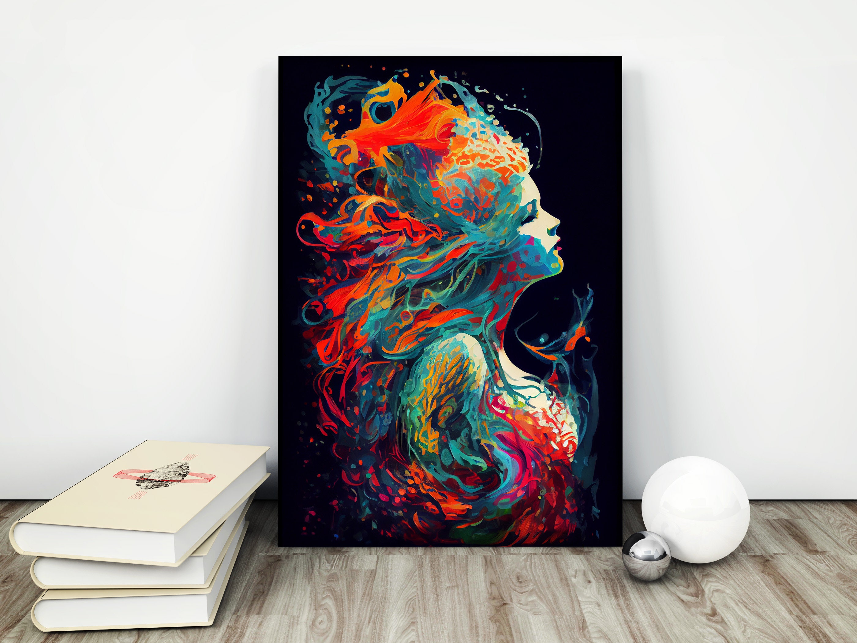 Enchanting Mermaid Art Print: Printable Digital Download for Underwater ...