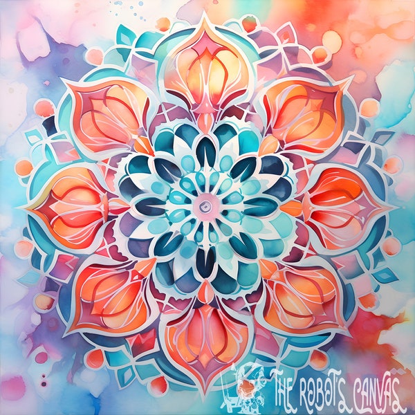 Watercolor Mandala - Etsy