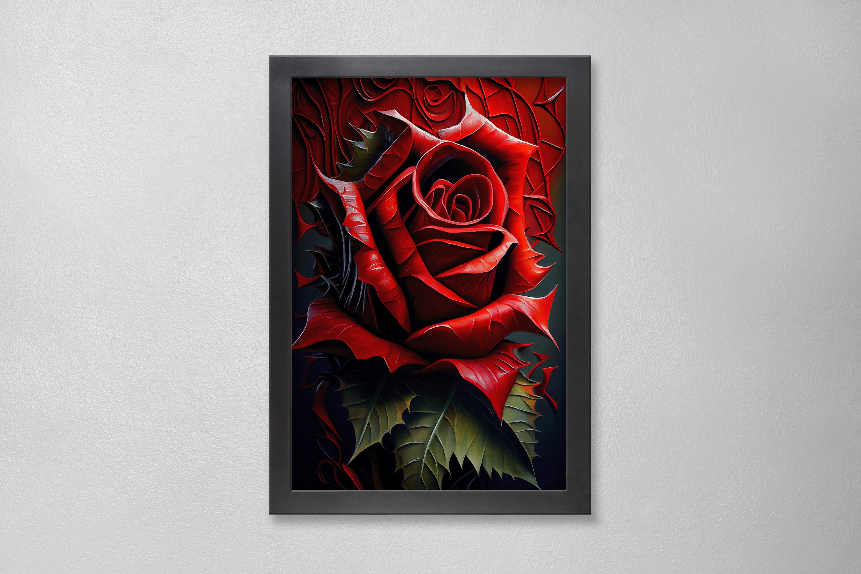 Stunning Red Rose Portrait Emulating Georgia O'keeffe's Oil Painting ...