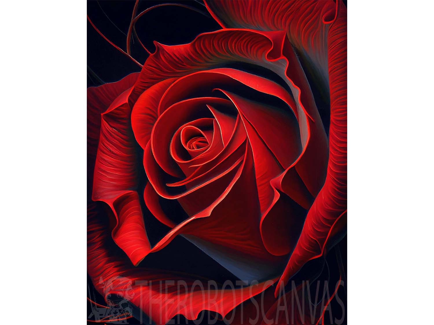 Georgia O'keeffe Inspired Red Rose Portrait: High-resolution Digital ...