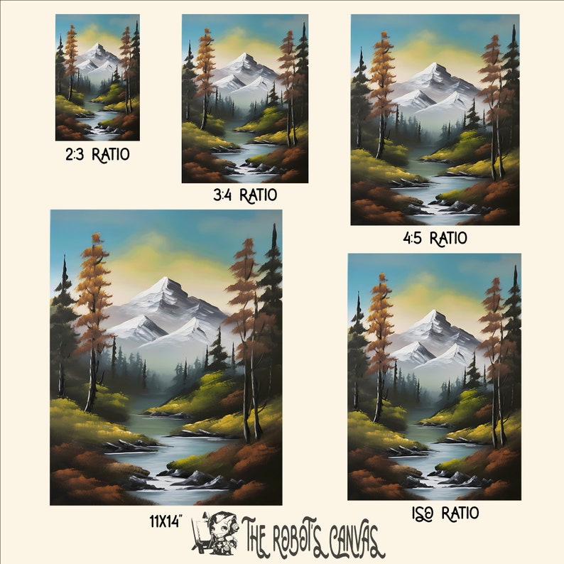 Digital Download, Tranquil Bob Ross-style Forest Landscape With ...