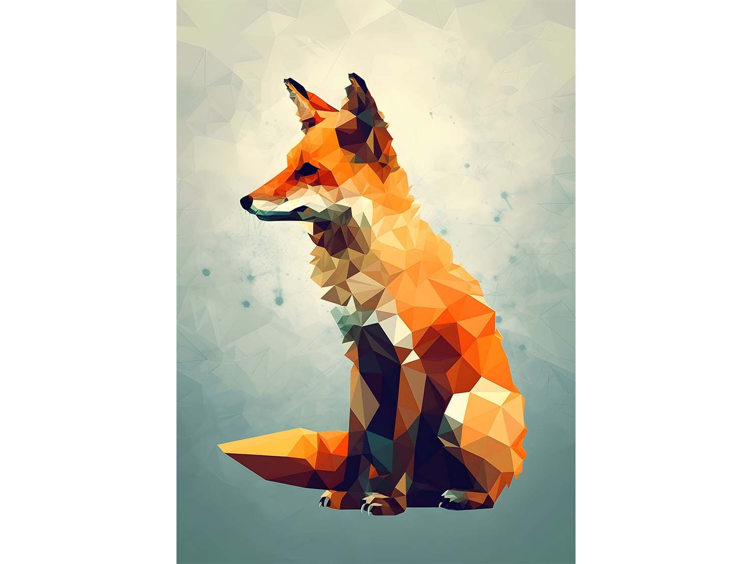 Minimalist Geometric Fox Art Digital Download Printable Wall Art ...