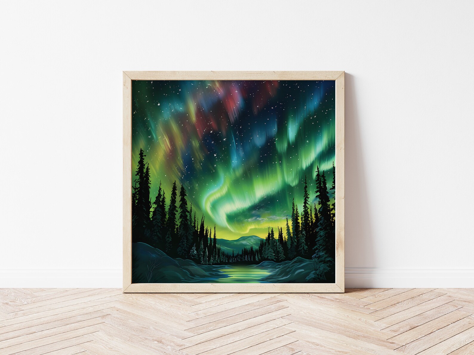 Aurora Spectacle: Impressionist-inspired Digital Rendering of Northern ...