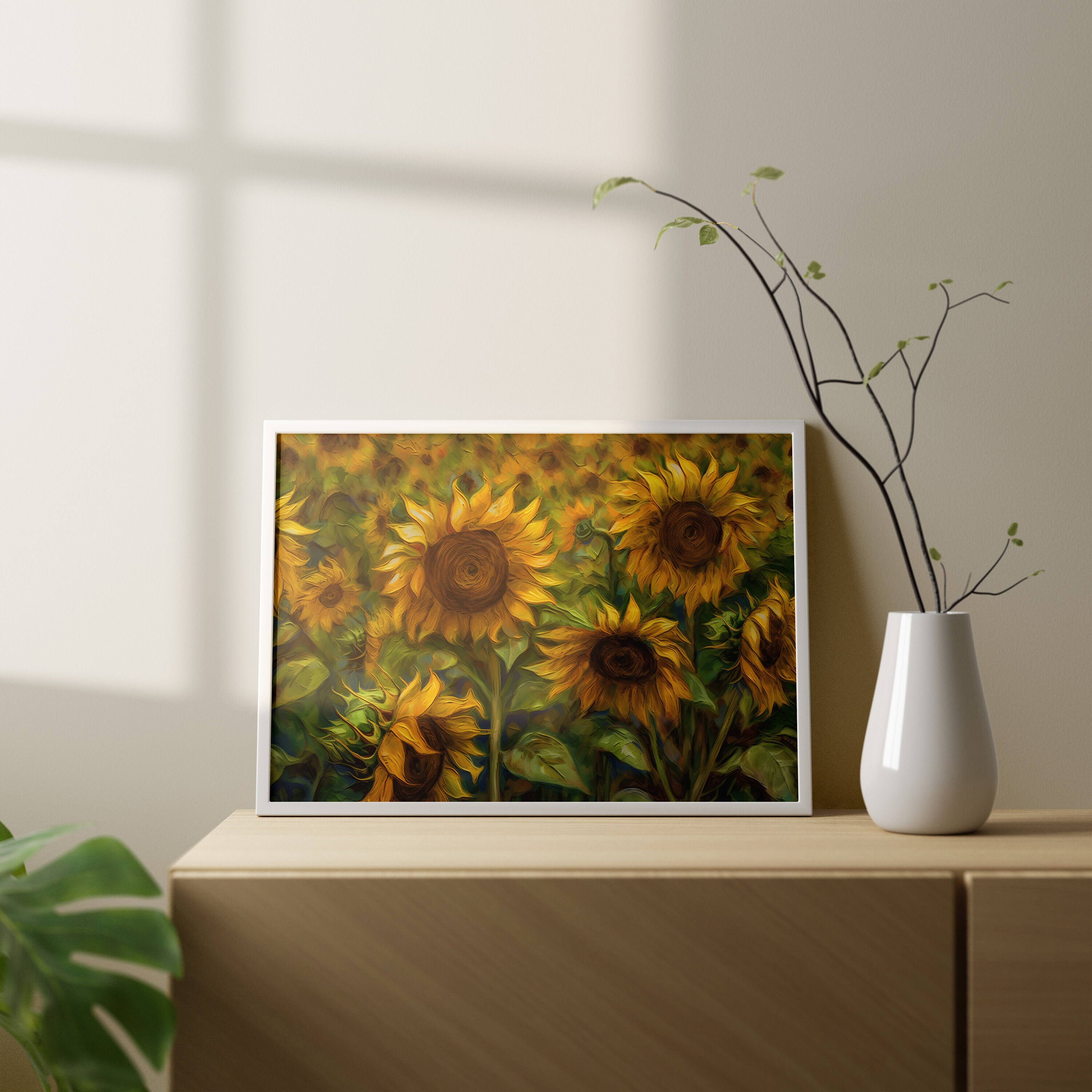 Digital Download, Van Gogh Inspired Sunflower Field, Home Decor, Up ...