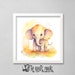 Sunlit Glee: Chibi Elephant Watercolor Digital Download Instant Art for ...