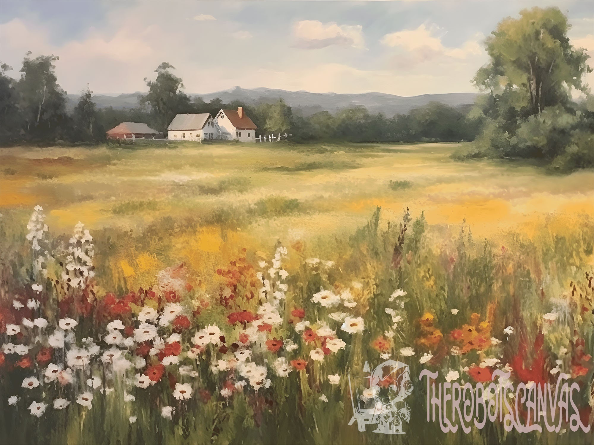 Serene Landscape Art Print Digital Download of a Tranquil Mountain ...